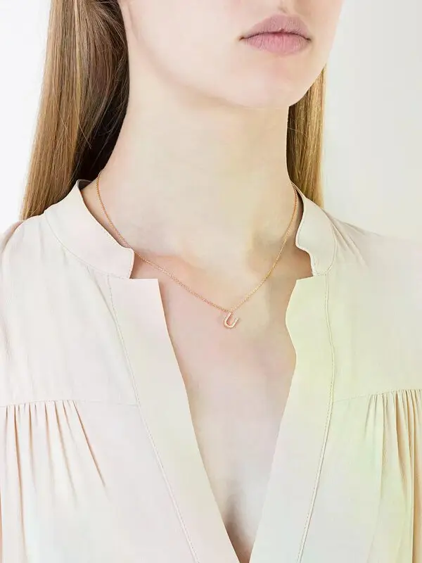 ALINKA 18kt Rose Gold Diamond Initial Pendant Necklace