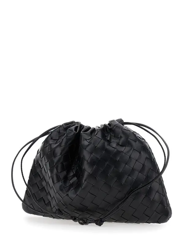 Bottega Veneta Leather Shoulder Bag With Intreccio Motif - Multicolor