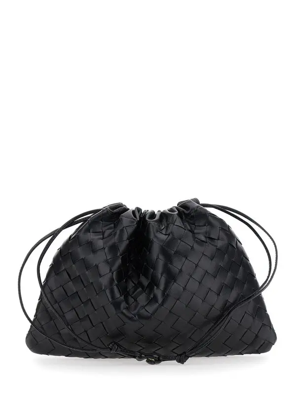 Bottega Veneta Leather Shoulder Bag With Intreccio Motif - Multicolor