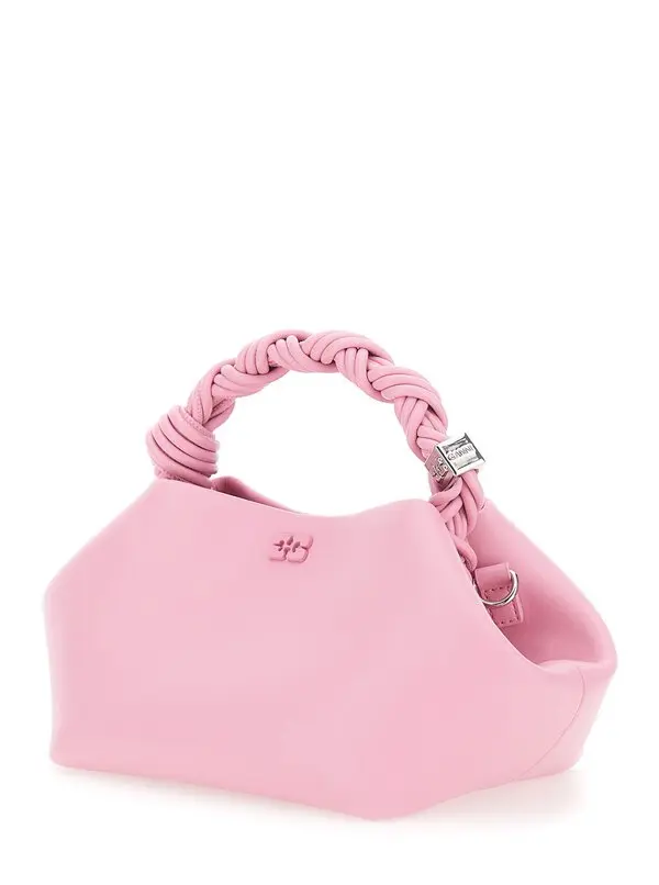 GANNI Leather Blend Handbag With Braided Handle - Multicolor