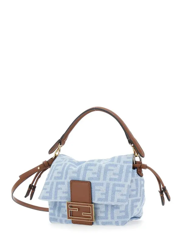 Fendi Baguette Ff Motif Denim Shoulder Bag - Multicolor