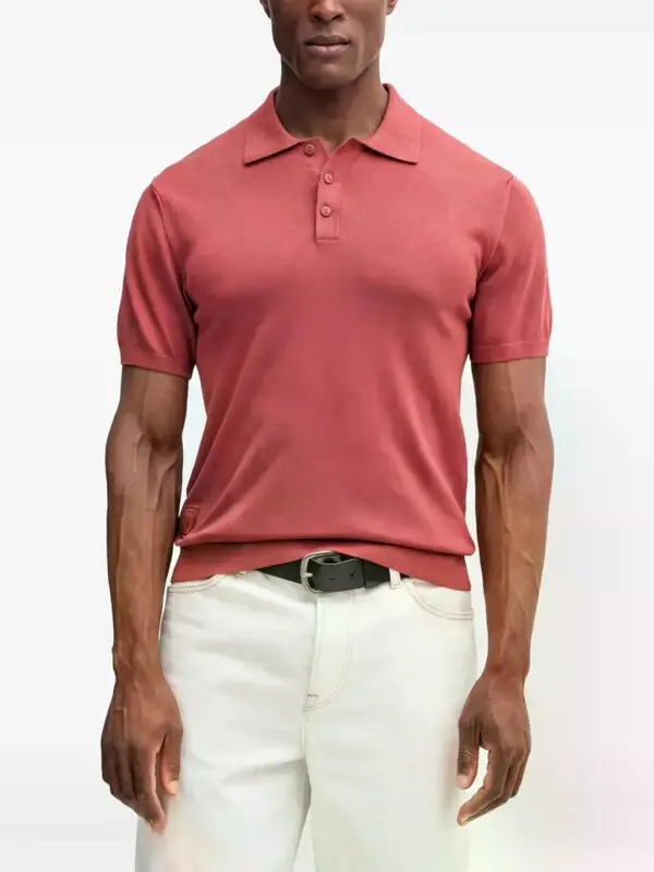 BLAUER. Custer Buttoned Polo Shirt - Red