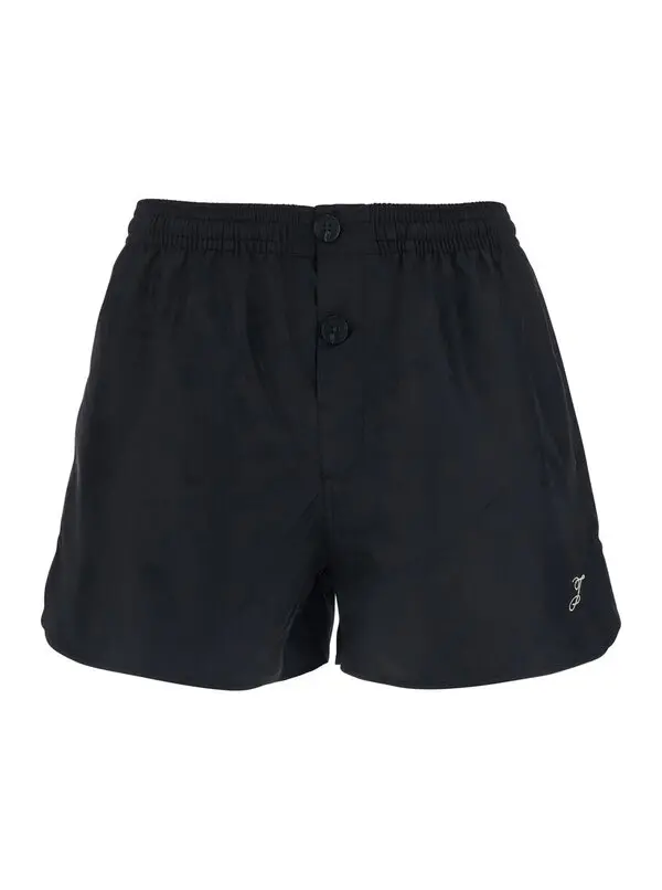 Jacquemus Le Short De Bain Puntini' Black Swim Shorts With Logo Embroidery On The Side And Elasticated Waist In Tech Fabric For - Multicolor