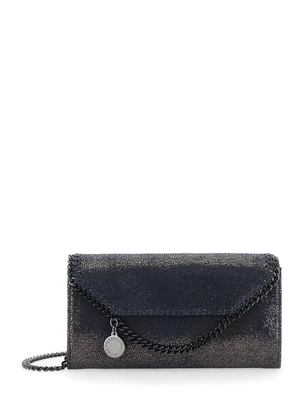 Stella McCartney Falabella Wallet With Eco-friendly Fabric Chain Blue - Multicolor