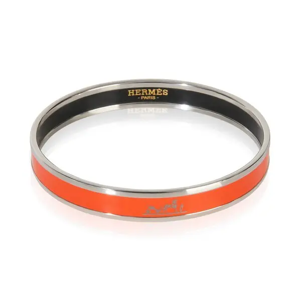 Hermès Calèche Narrow Enamel Bracelet Palladium Plated - Palladium_plated