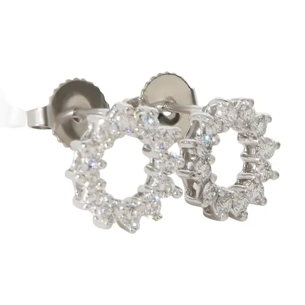 Tiffany & Co. Diamond Open Circle Earrings - Platinum