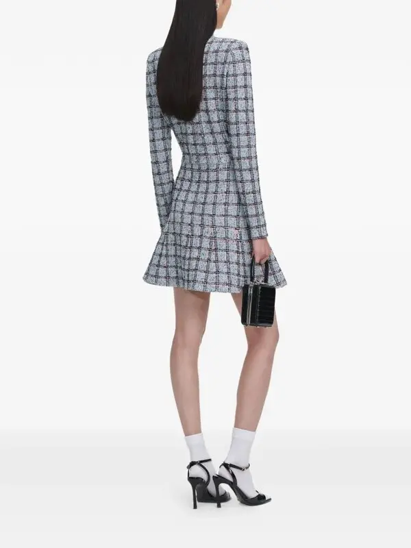 SELF-PORTRAIT Check Knit Mini Dress