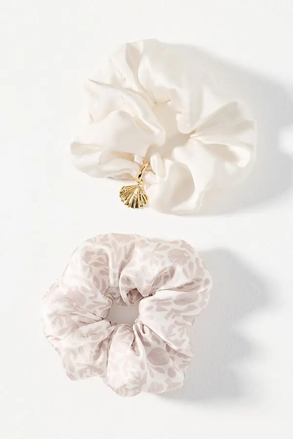 FRASIER STERLING Sat Scrunchies, Set Of 2 - Sandy