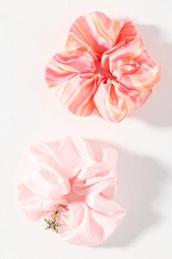 FRASIER STERLING Sat Scrunchies, Set Of 2 - Spritz