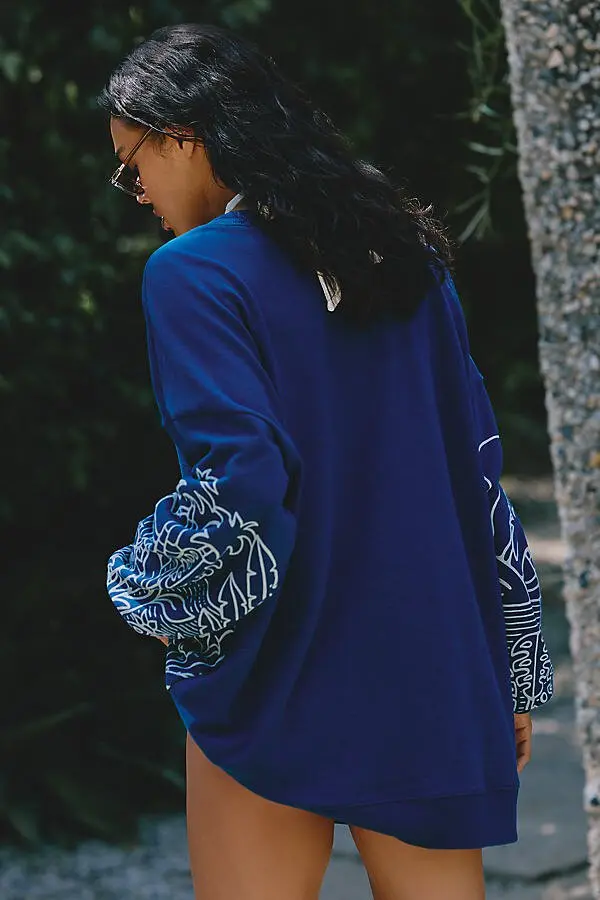 CELANDINE X Tigre Indigo Printed Pullover