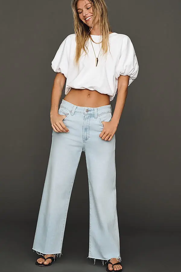 Paige Anessa High-rise Crop Wide-leg Jeans - Motif