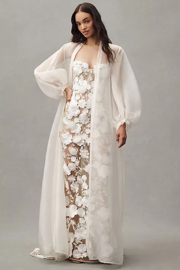 cream sheer maxi dress Snyder Long Sleeve Sheer Maxi Dress | Cream | Womens