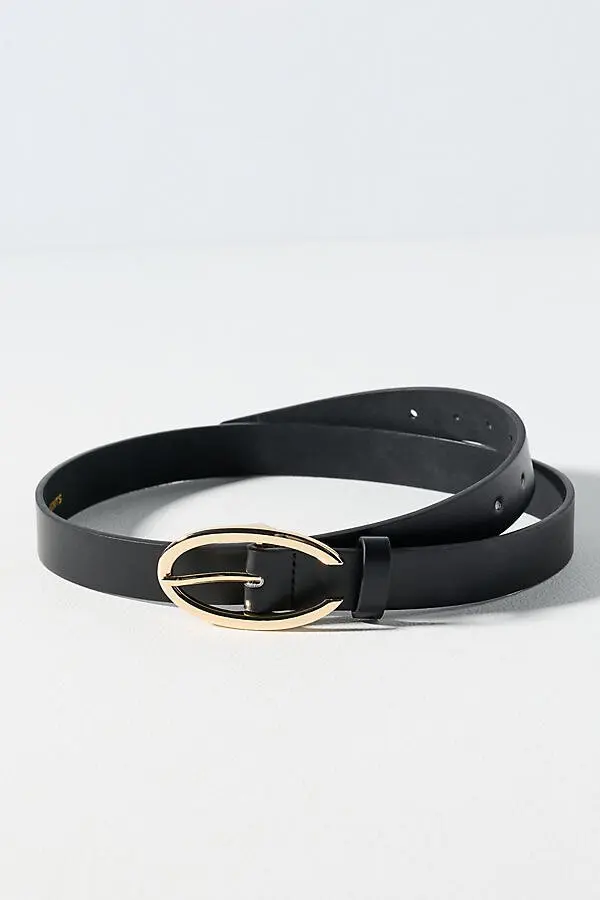 PETIT MOMENTS Sleekline Belt With Oval Buckle - Black