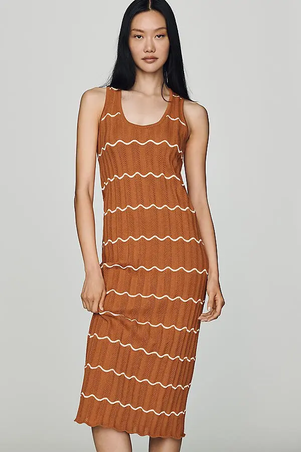 Varley Yuna Knit Dress - Dark Orange