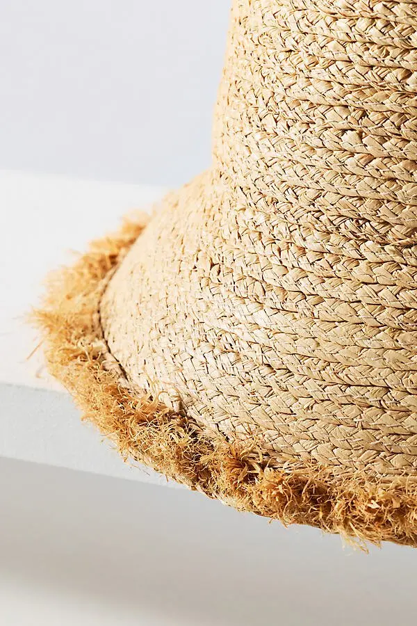 San Diego Hat Raffia Frayed Edge Bucket Hat