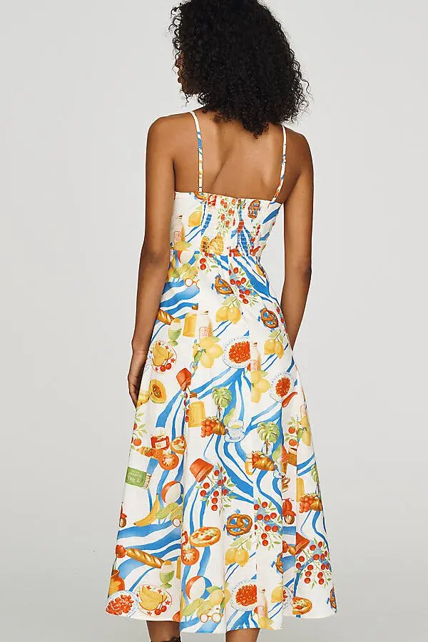 Moon River Printed Cotton A-line Dress