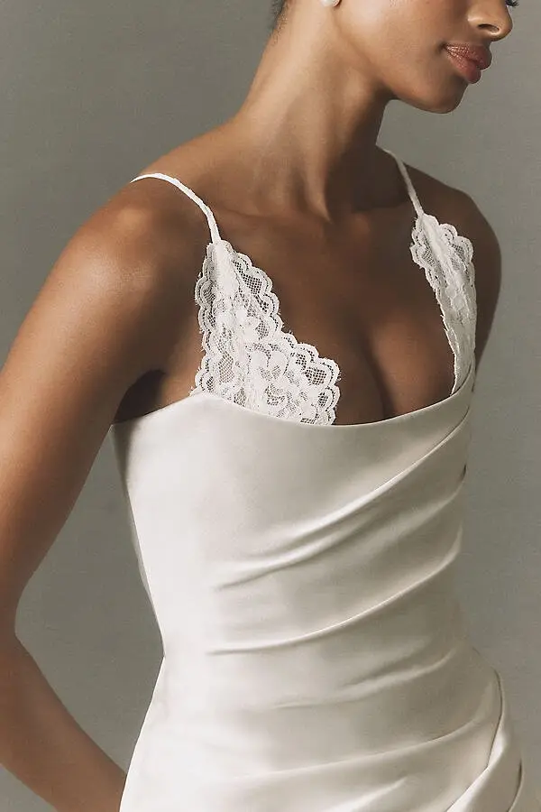 DE LA VALI Kasai Mini Dress With Lace Detail