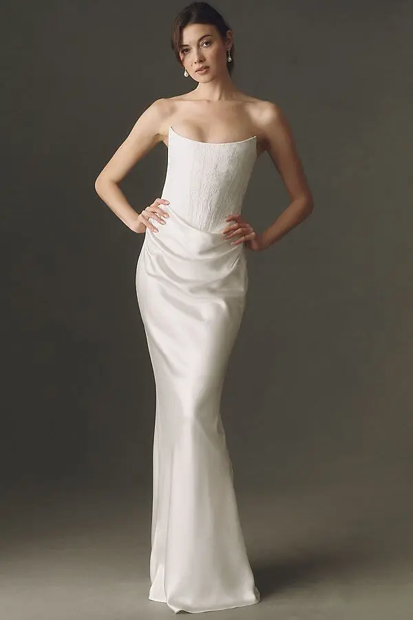 SAU LEE Frances Jacquard Maxi Dress - Ivory