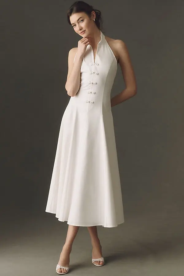 SAU LEE Marilyn Maxi Dress - White