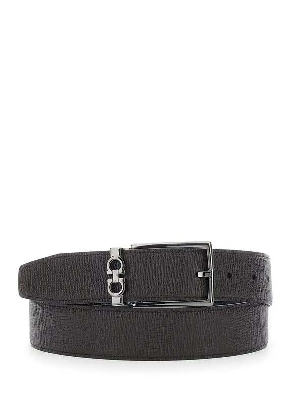 FERRAGAMO Gancini Buckle Reversible Leather Belt