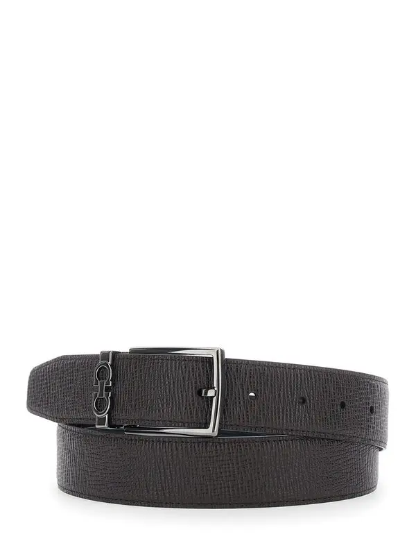 FERRAGAMO Gancini Buckle Reversible Leather Belt