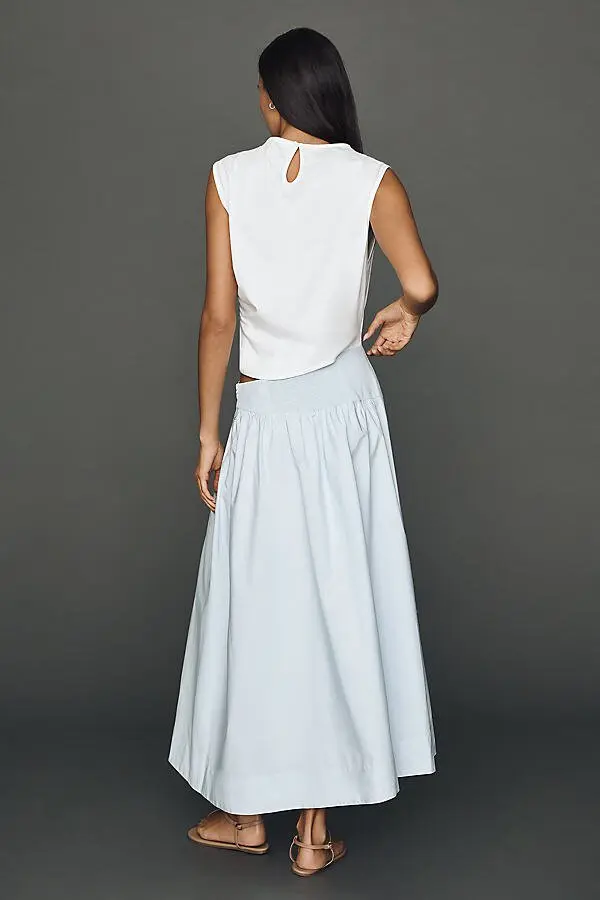Anthropologie Muscle Tank Twofer Dress - Light Blue