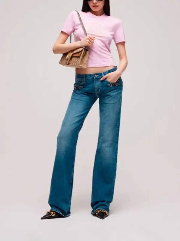 Gucci Low Rise Flare Pants - Multicolor