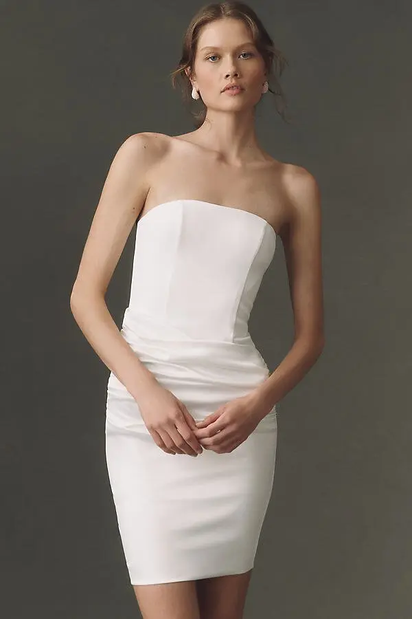 MARE MARE Strapless Ruched Midi Dress