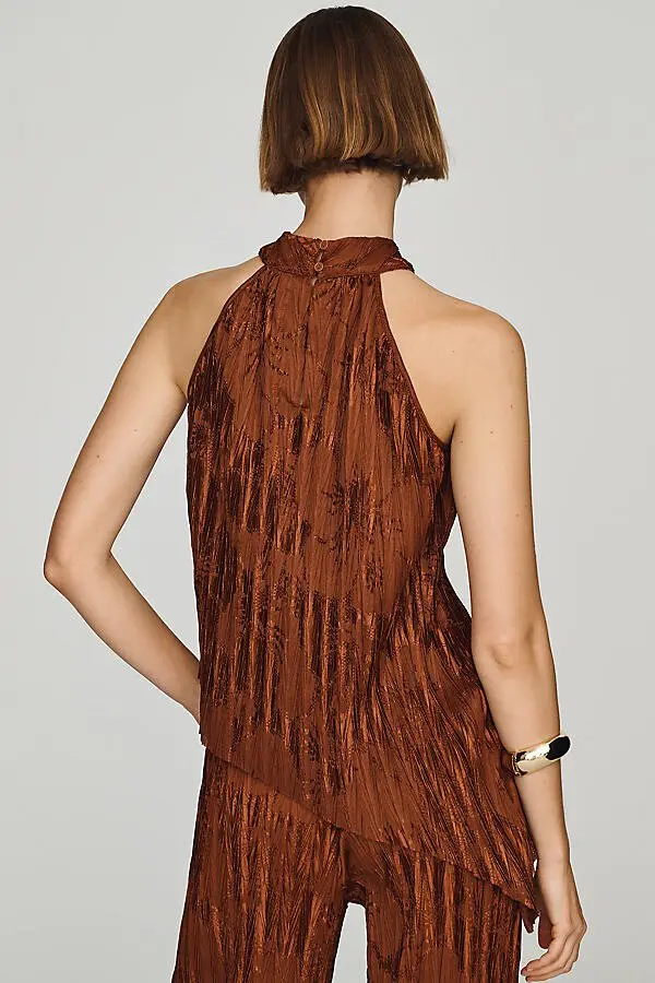 Maeve Asymmetric Mock-neck Tank Top