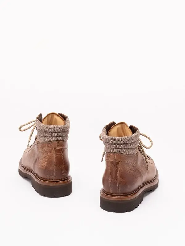 Brunello Cucinelli Calf Leather Lace-up Boots