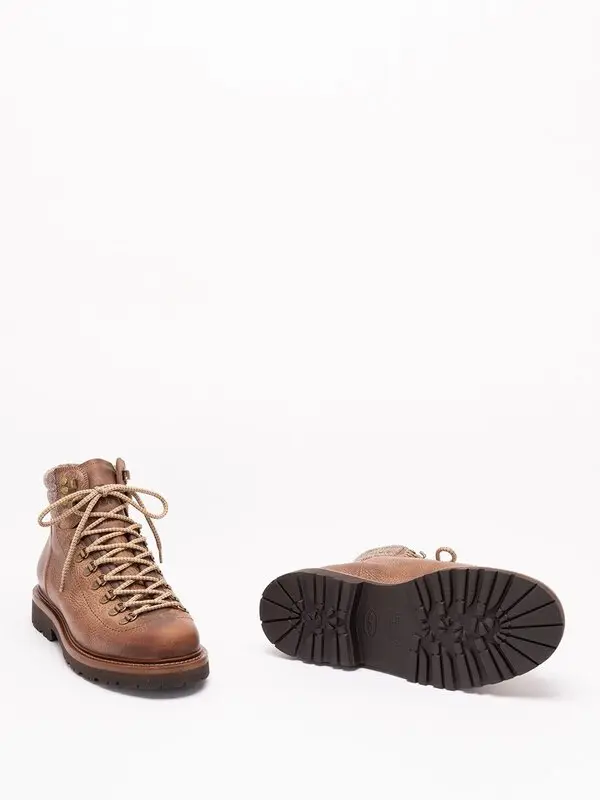 Brunello Cucinelli Calf Leather Lace-up Boots
