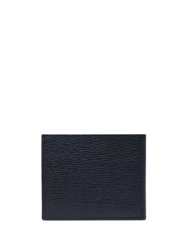 FERRAGAMO Wallet With Metallic Front Logo In Blue Leather For - Multicolor
