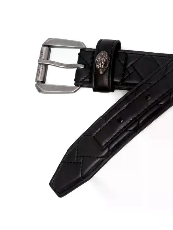 Kurt Geiger Quilted Logo Buckle Belt