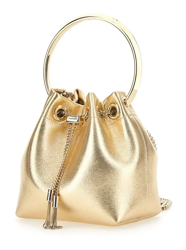 JIMMY CHOO Bon Bon' Handbag With Bracelet Handle And Chain Strap - Silver