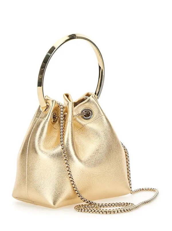 JIMMY CHOO Bon Bon' Handbag With Bracelet Handle And Chain Strap - Silver