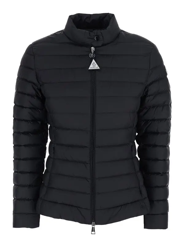 Moncler Igelle' Black Down Jacket With Logo Patch On The Sleeve In Tech Fabric For - Multicolor