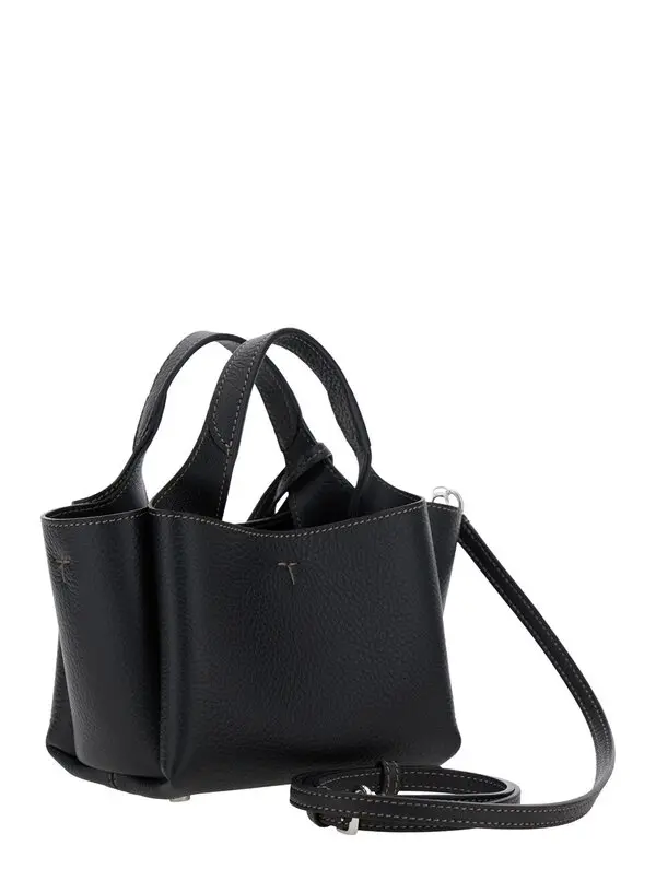 TOD'S Leather Handbag With Removable Metal Pendant