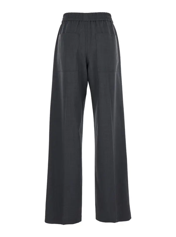 Brunello Cucinelli Stretch Wool Blend Relaxed Fit Trousers - Multicolor