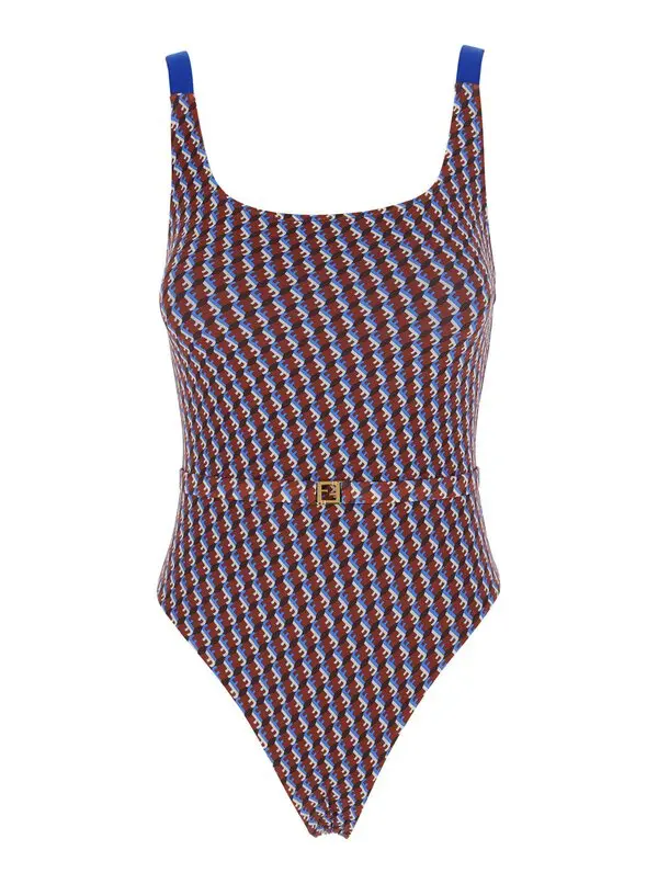 Fendi One-piece Swimsuit With Ff Motif - Multicolor