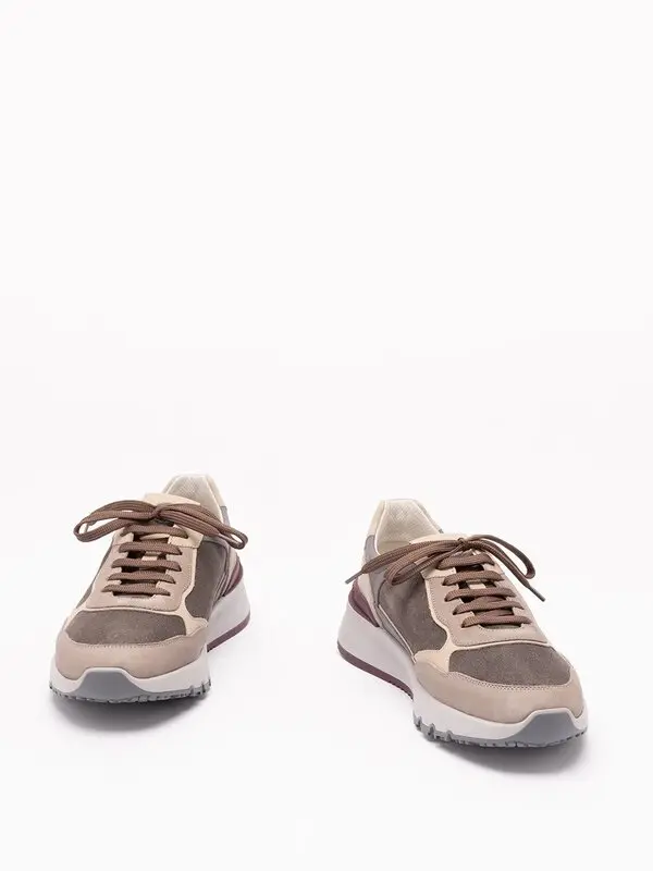 Brunello Cucinelli Calf Leather Lace Up Sneakers