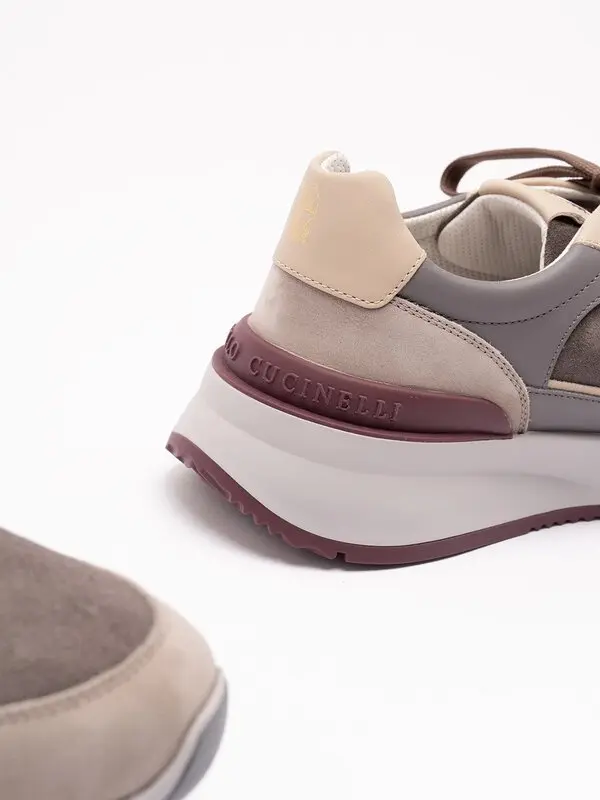 Brunello Cucinelli Calf Leather Lace Up Sneakers