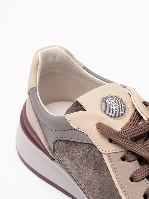 Brunello Cucinelli Calf Leather Lace Up Sneakers
