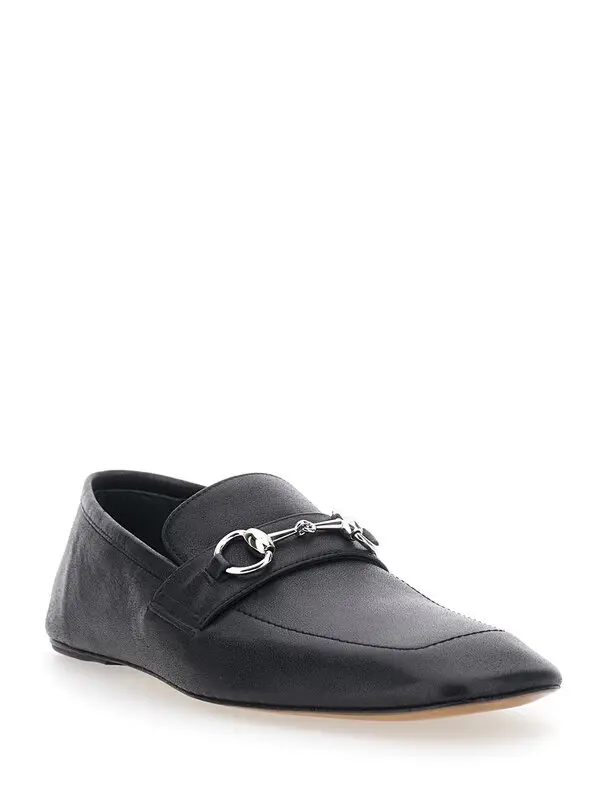 Gucci Edgar Leather Mocassins With Silver Tone Detail