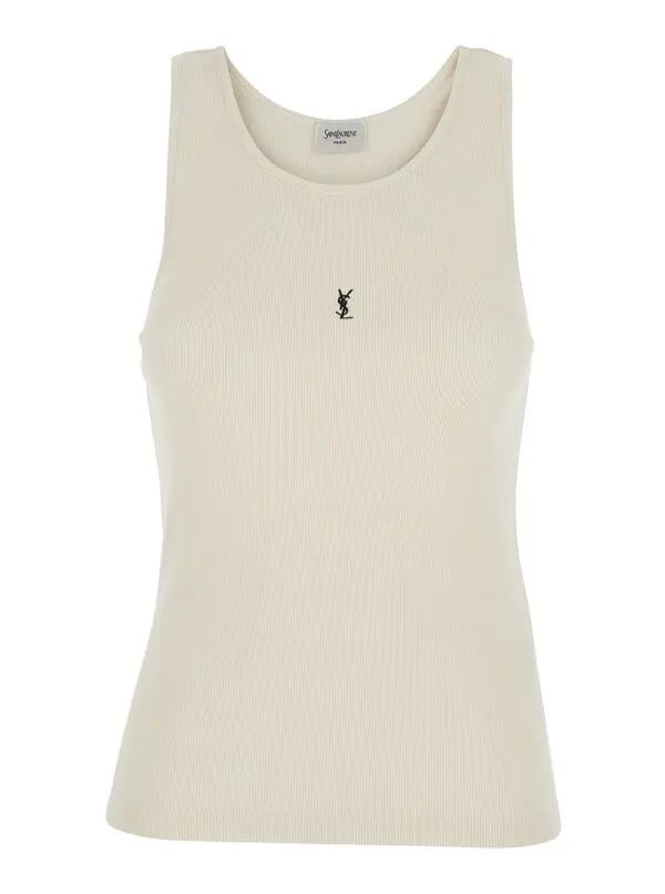 Saint Laurent Embroidered Tank Top - Multicolor