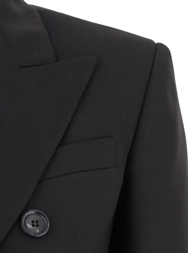 Sportmax Adamo Wool Double-breasted Jacket With Peak Lapels - Multicolor