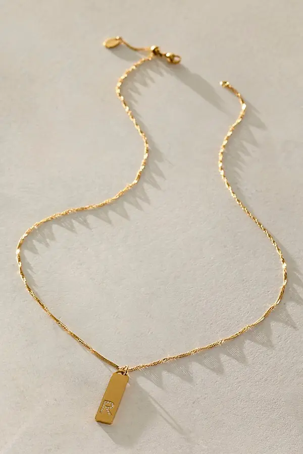 BRENDA GRANDS Personalized Tag Necklace With Cubic Zirconia - R