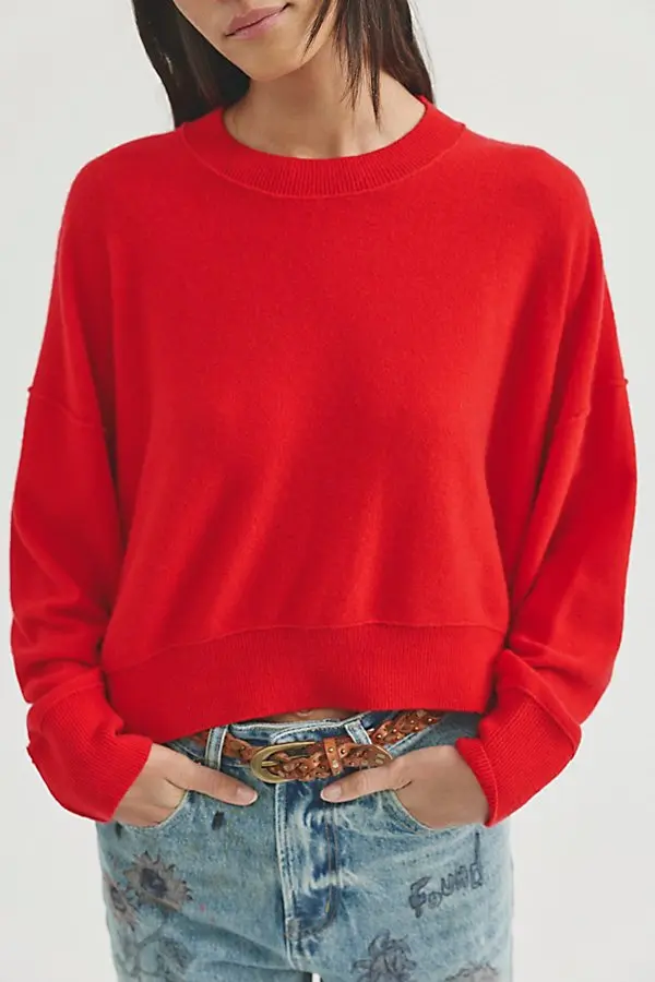 Free People Solstice Cashmere Pullover - Crimson