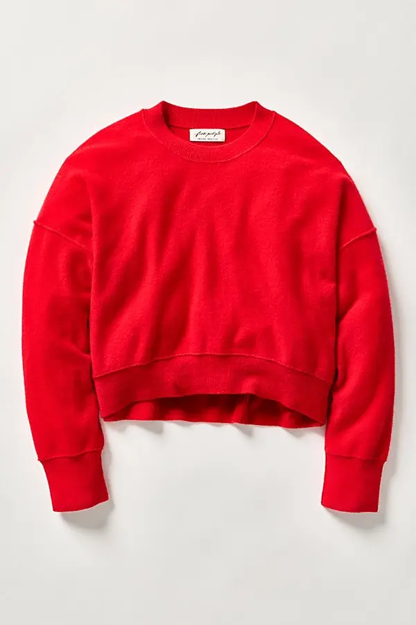 Free People Solstice Cashmere Pullover - Crimson