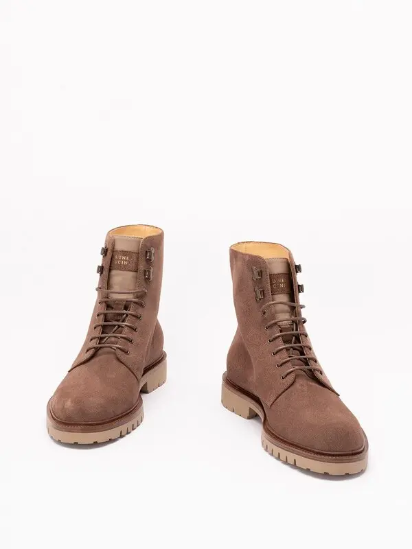 Brunello Cucinelli Lace Up Calf Leather Boots - Multicolor