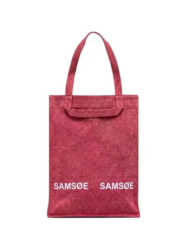 SAMSOE SAMSOE Salucca Logo Lettering Tote Bag - Red